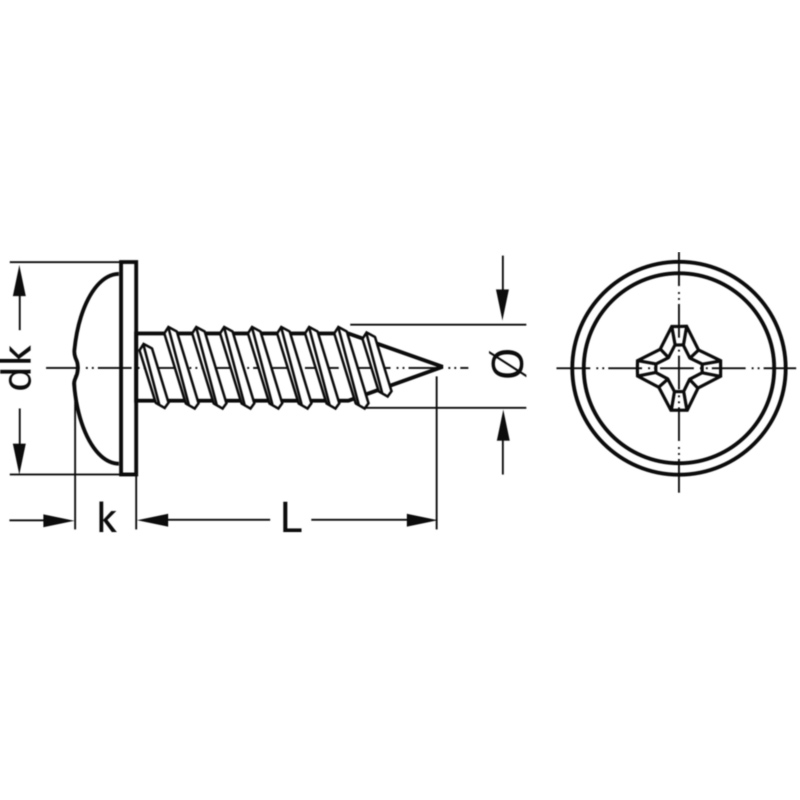Саморізи Чорні Оцинковані PH DIN 968 Berner 100 шт.